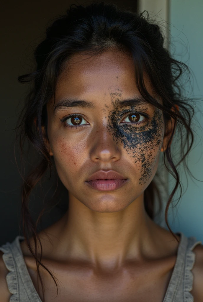 22-year-old Colombian woman with half of her face burned and part of ...