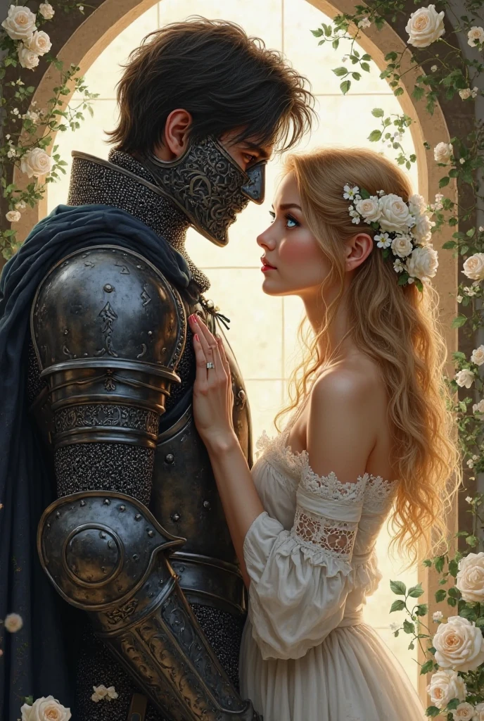 A knight and a princess stand not very close to each other in an ...