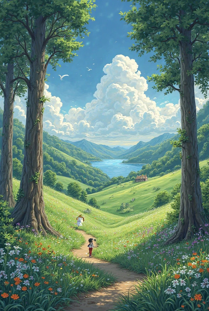A Studio Ghibli style landscape - SeaArt AI