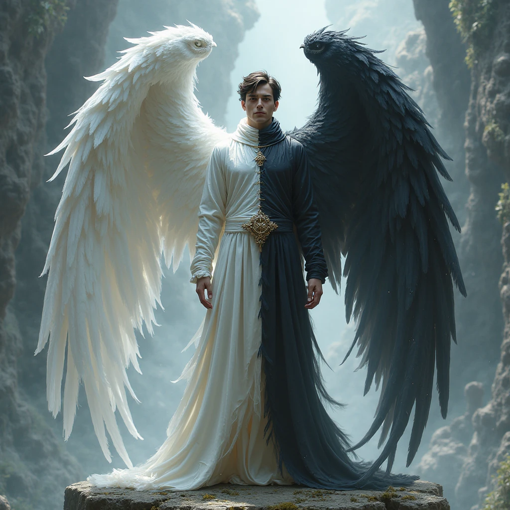 It's a very beautiful male angel style、'I can't see his face - SeaArt AI