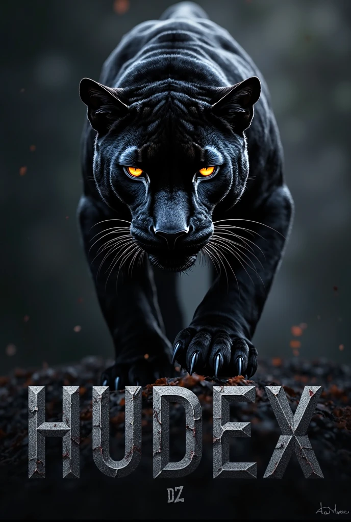 I need a black panther logo that says Hudex down - SeaArt AI