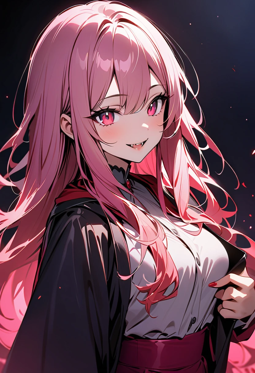 Anime girl,masterpiece, top quality, 1 girl, Sik is smiling.Long red ...