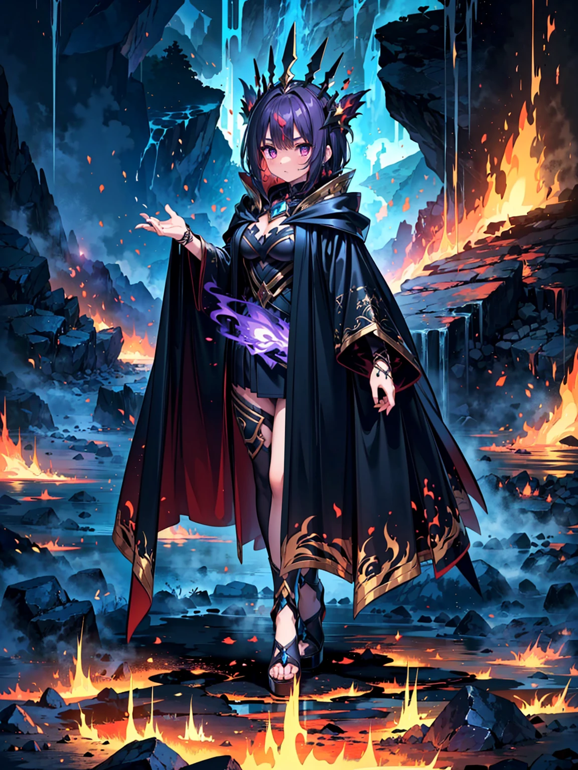 (((masterpiece, best quality, high detailed, 16k))) (1girl) A fierce ...
