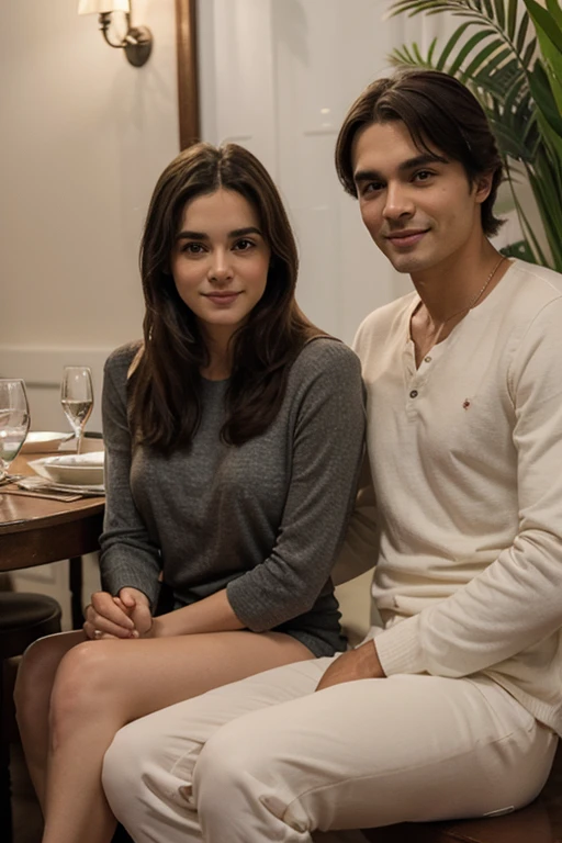 Can you generate image(photo) where Sainz Family is having dinner ...