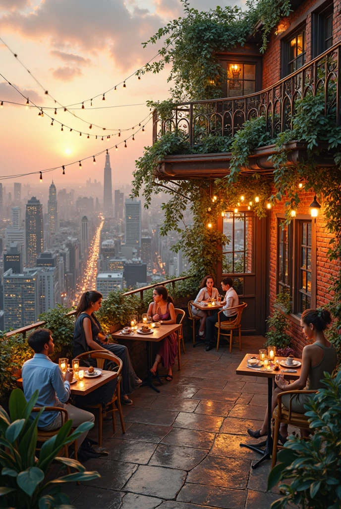 Roof top cafe - SeaArt AI