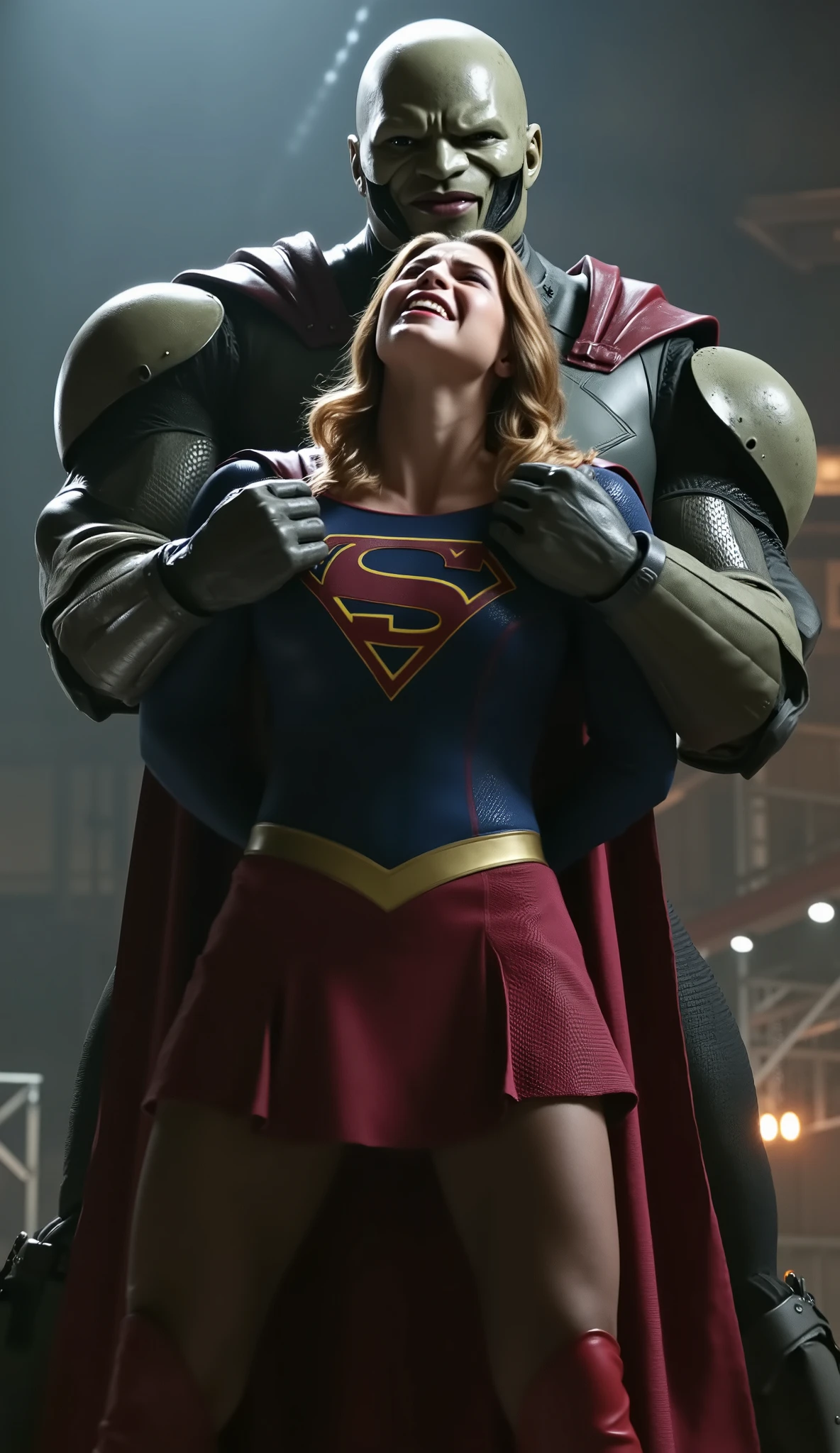 Araffe and a woman dressed as superman and a man in a costume - SeaArt AI