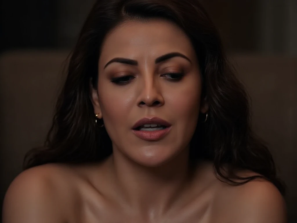 4k hd image of An extreme close up of lip of a woman getting choking ...