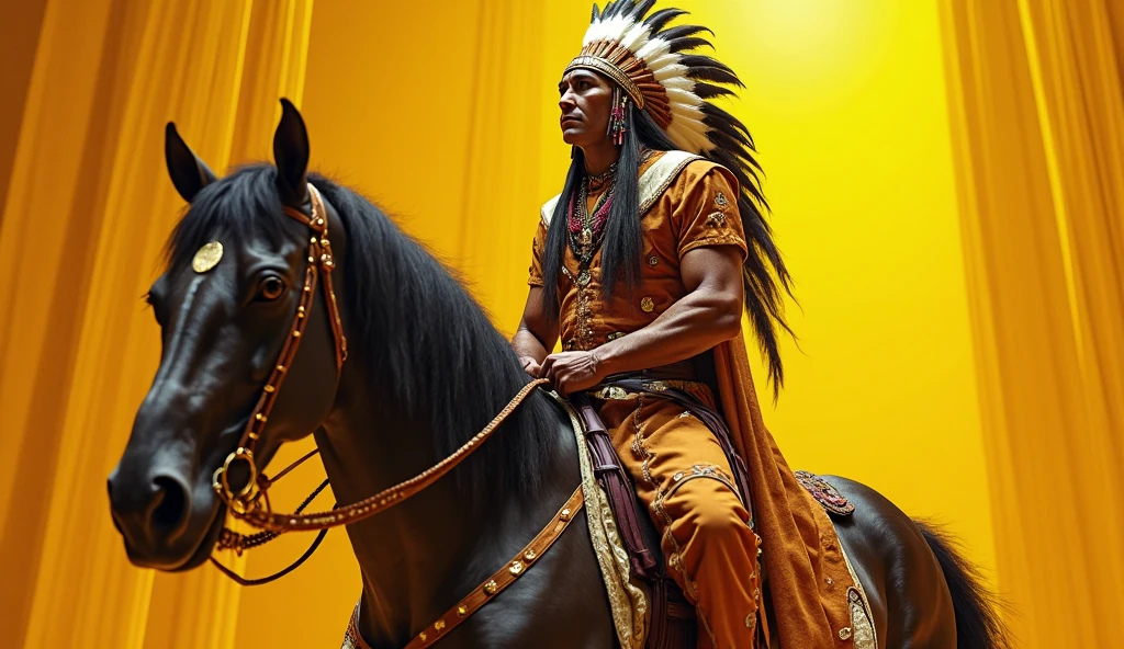 Indian chief dark horse luxury showroom yellow color - SeaArt AI