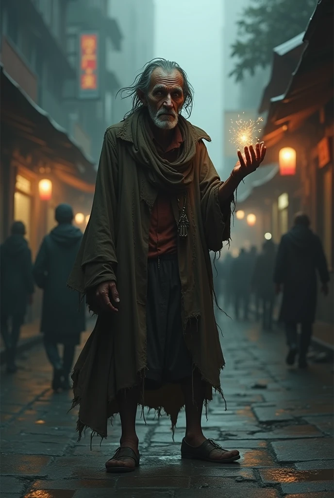 A beggar says:gimme lucky spin - SeaArt AI