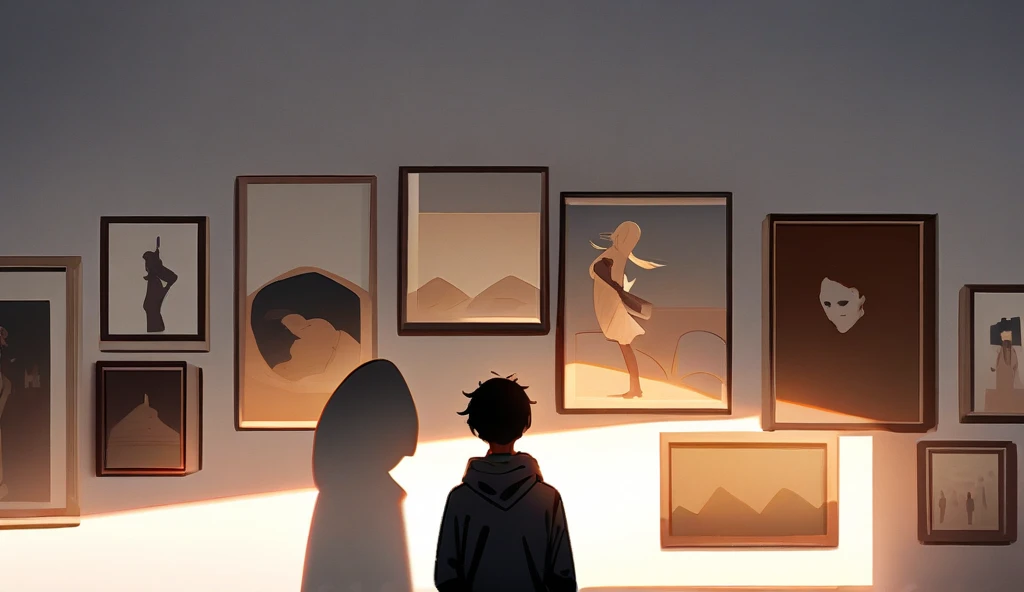 Gallery Scene:** An art gallery bathed in golden-hour sunlight - SeaArt AI