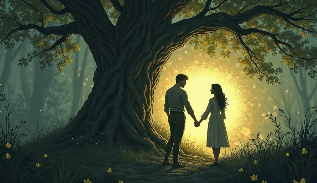 A stout man (Samuel) and a beautiful woman holding an herbal pouch ...