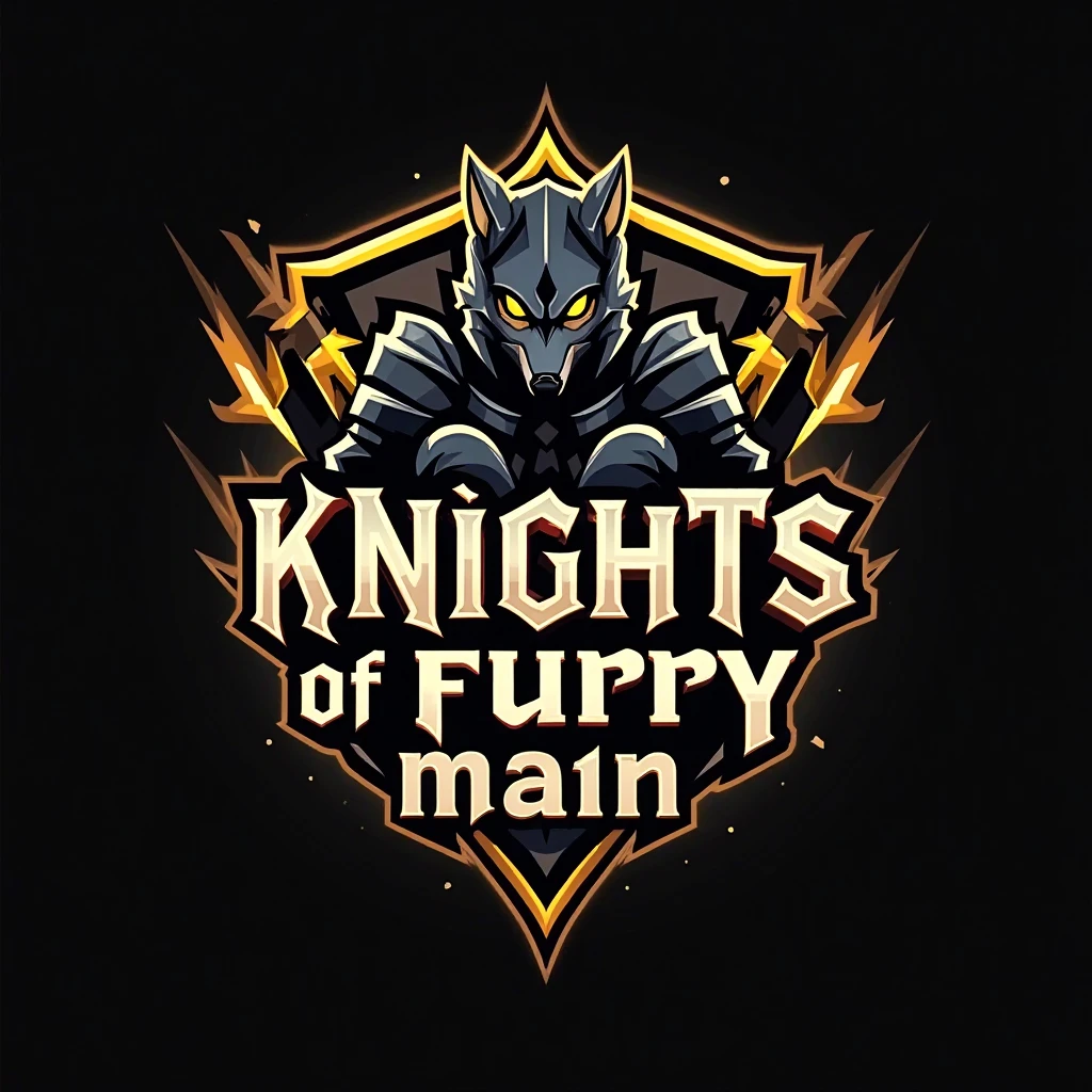 A bold and powerful esports-style logo with a medieval and fantasy ...