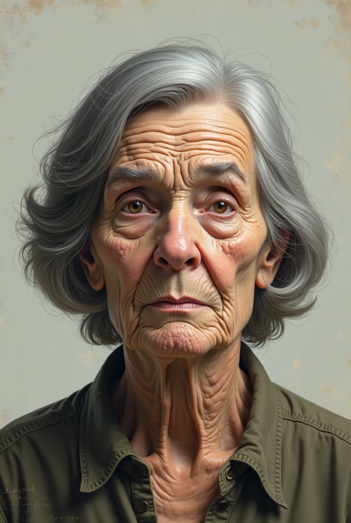 The exact same thing but make the head an old woman who is still a math ...