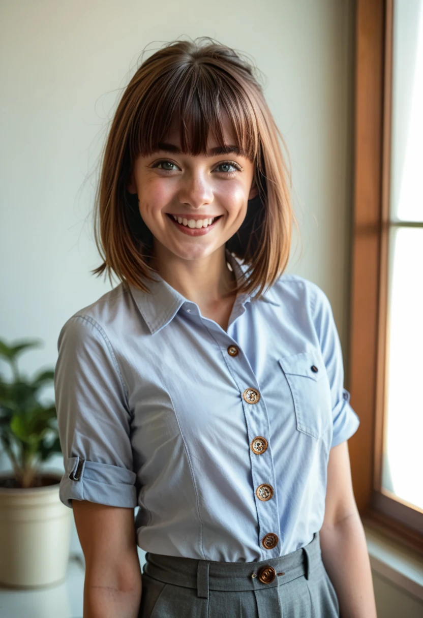 (full body buttons:1) From a young girl, smart casual, hacker server ...