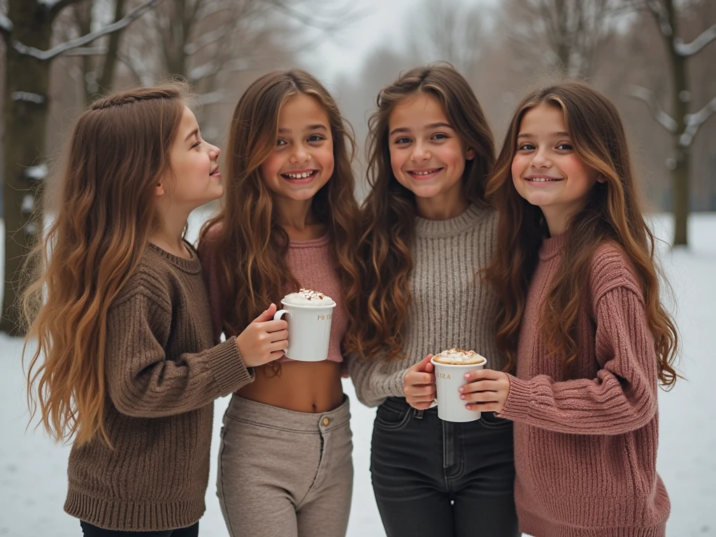 Four cute russian girls from behind, appear to be curvy 7years old ...