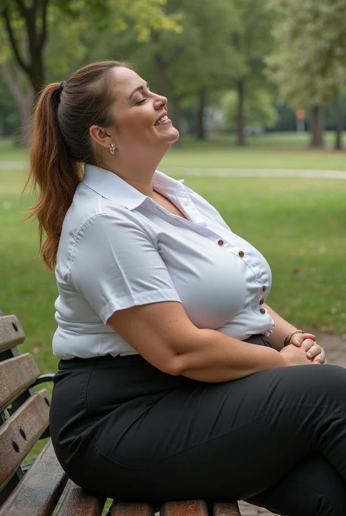In a park, high angle view, a massive ass pawg voluptous plus sized ...