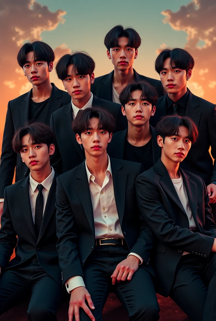 A hyper-realistic, 8K, high quality digital art portrait of BTS - SeaArt AI