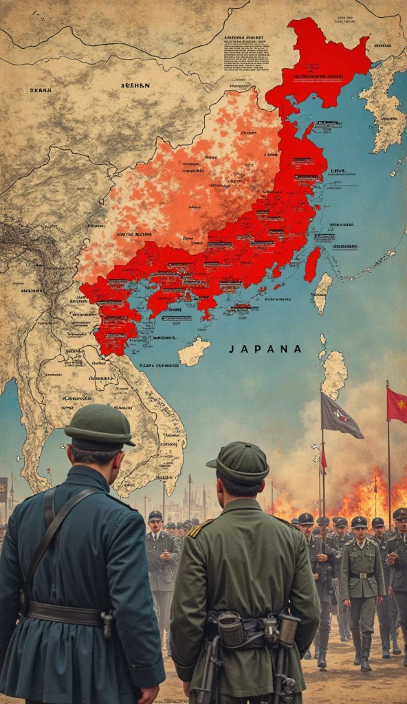 A detailed war from the late 1930s, with Japanese-occupied areas ...