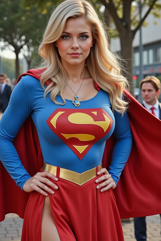 Cute Sexy 1980 Blonde Girl Wearing The Iconic 1984 Supergirl Movie