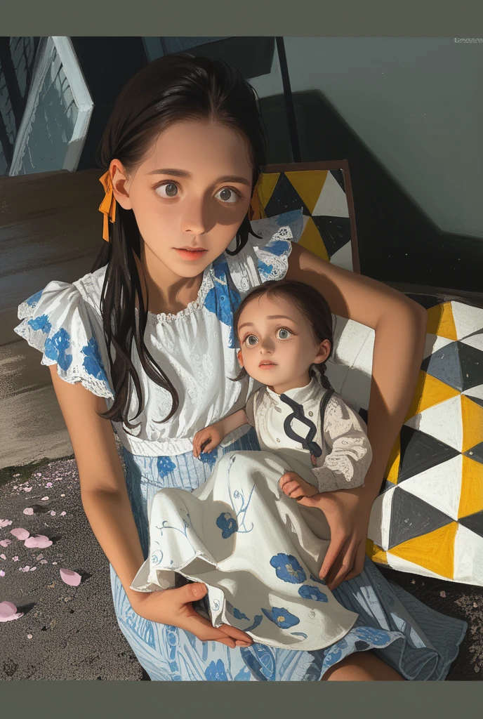 Transform this image into studio Ghibli style, portrait of a young girl ...