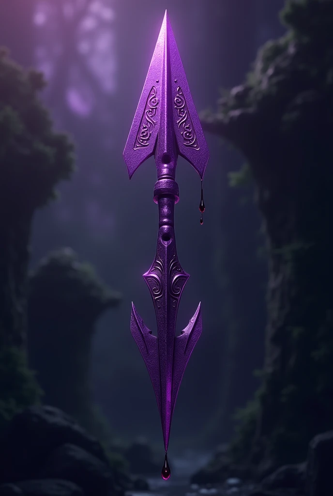 A fantasy styled deadly purple arrow with poison drooling from its ...