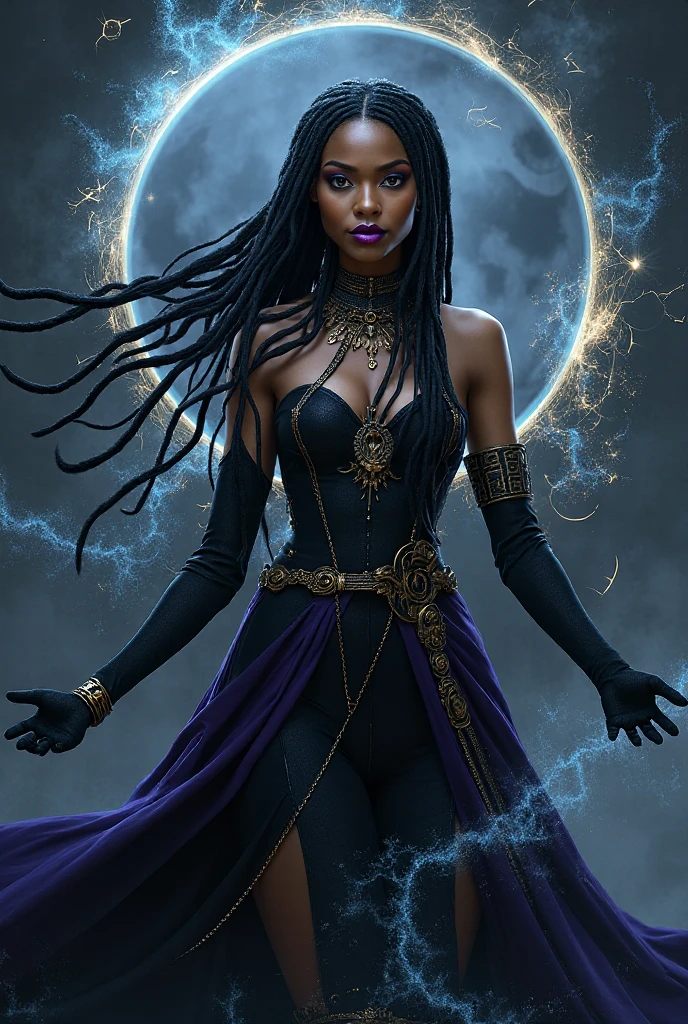 Superheroine Moon Powers Look Villainous Eclipse Necromancer Zatanna Sabrina Dar - SeaArt AI
