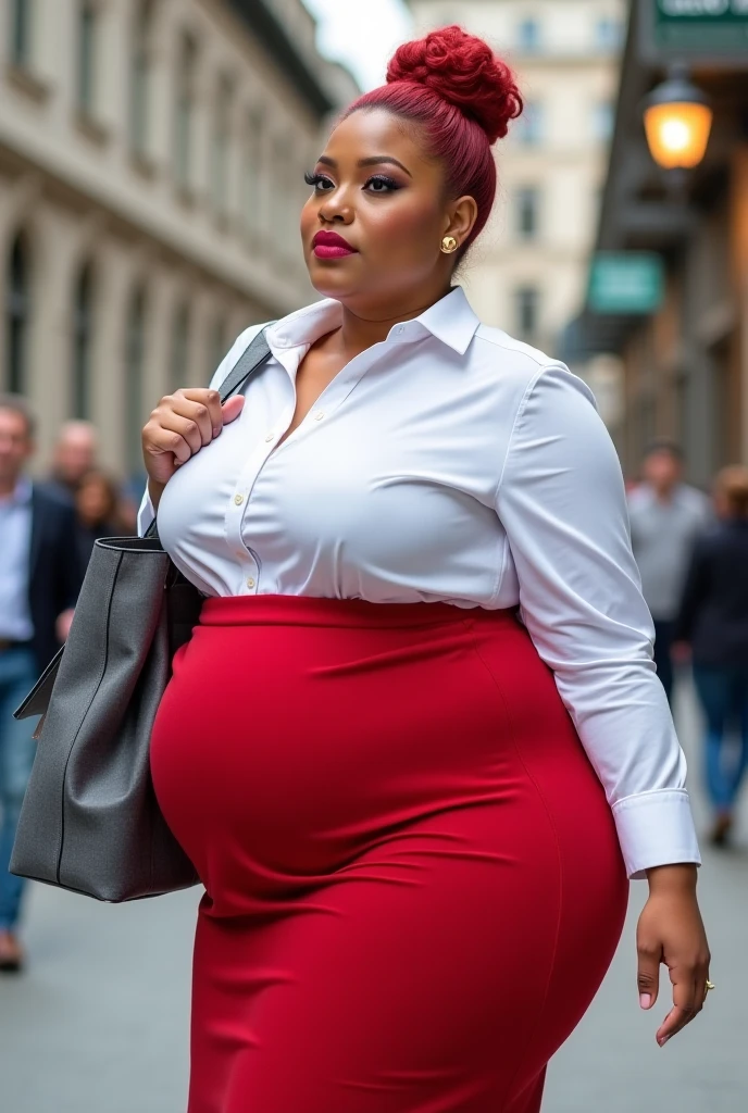 A libarian woman with luscious hourglass caramel complexion, silver ...