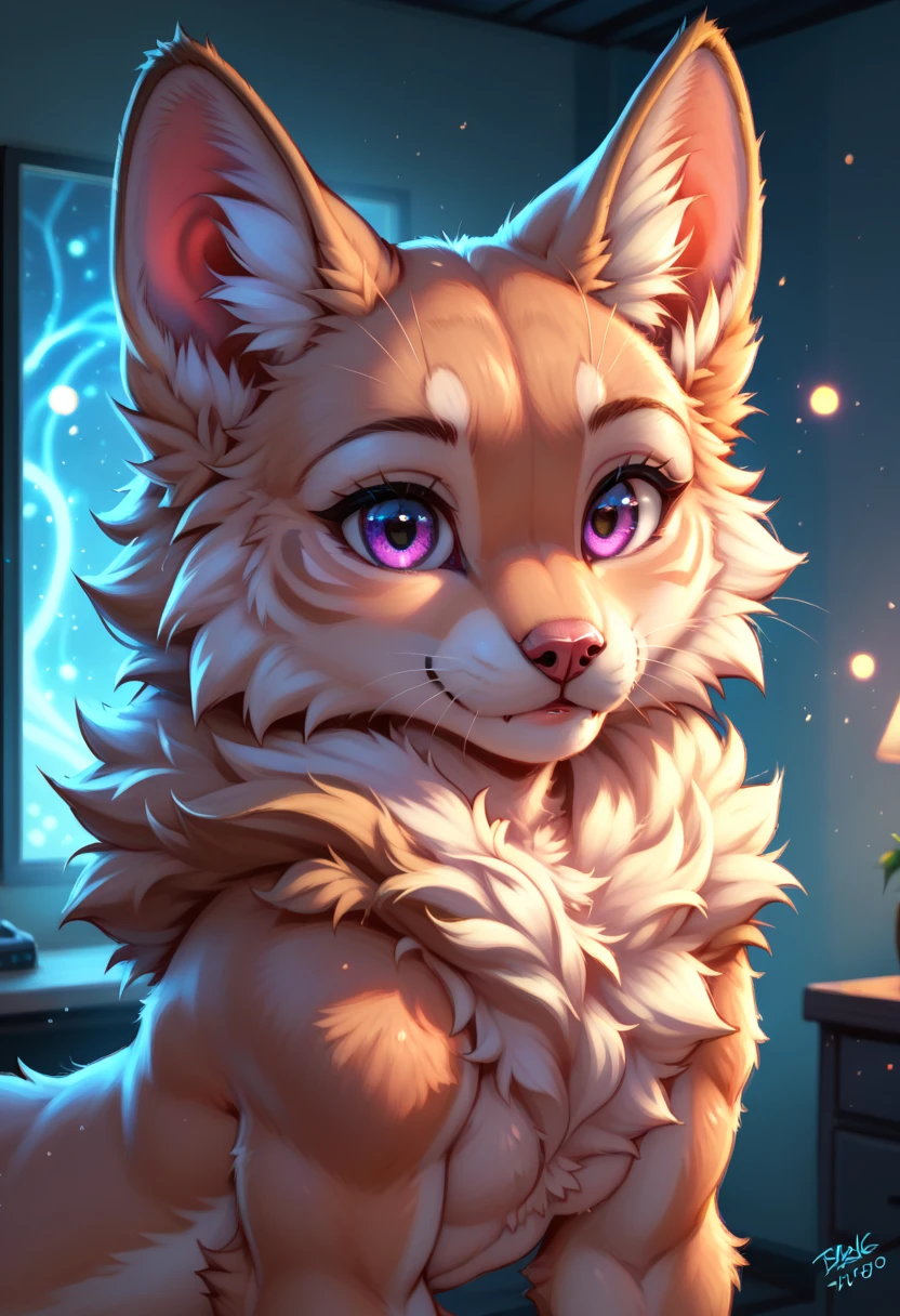 Furry, cute face, ambient light, ultra detailed fur, volumetric light ...