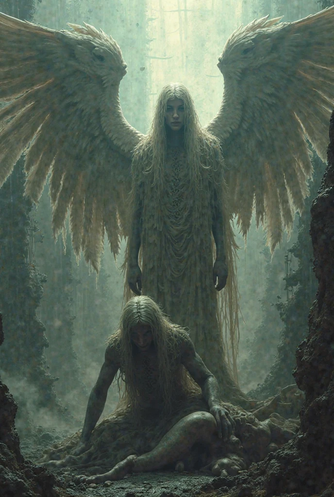 A shirt clip on how fallen angels used to worship humans but as humans ...