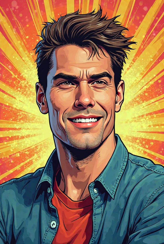 To ma być facet, styl rysunkowy,komiksowy - SeaArt AI