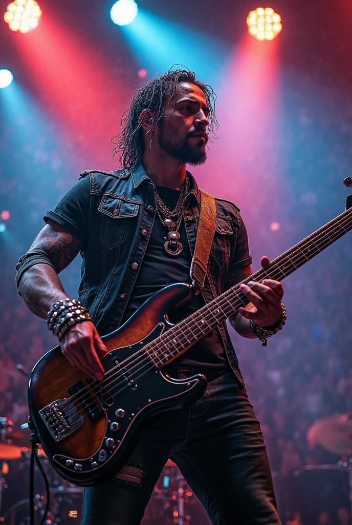 Generate an image of a male bass player - SeaArt AI