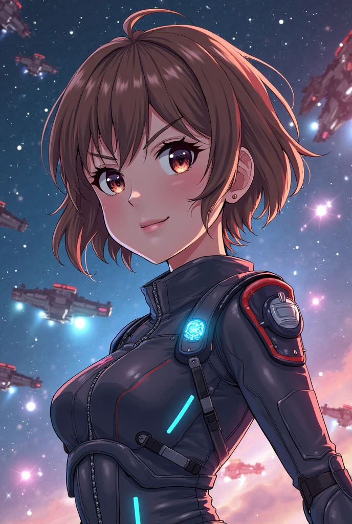 "anime-style illustration of a young fighter pilot inspired by Hikaru ...