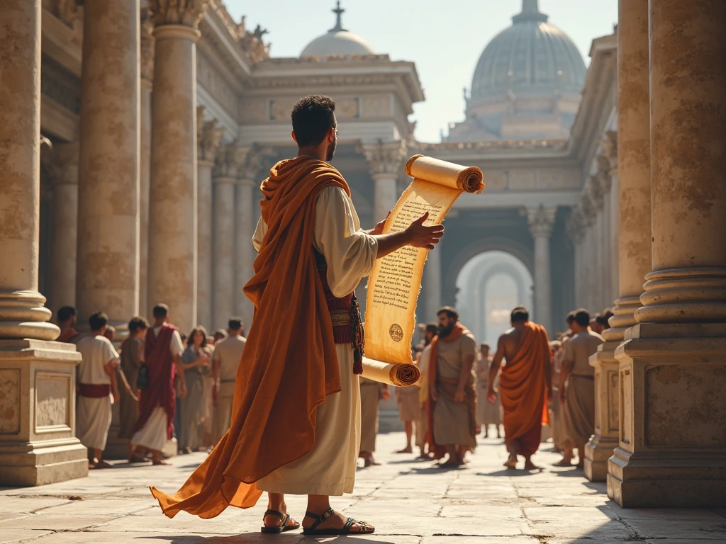 Roman period, making announcements, parchment, - SeaArt AI