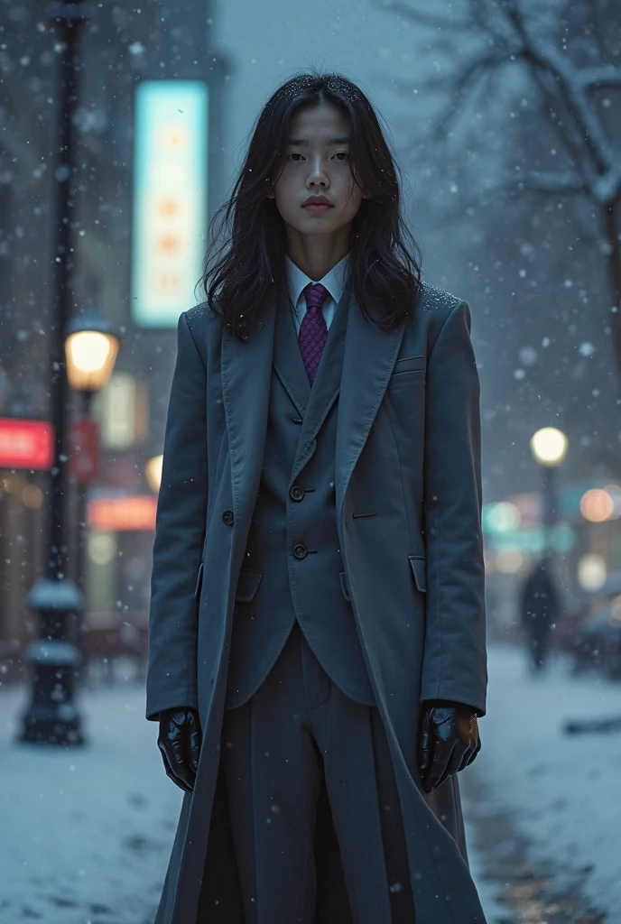 Live action Asian Tween boy With a Stoic Expression VERY Long Flowing ...