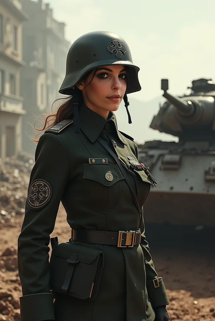 Female WW3 German tank commander - SeaArt AI