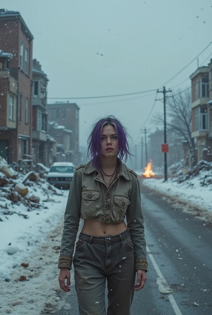 A post-apocalyptic photomontage set on a street destroyed by a natural ...
