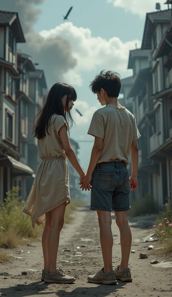 Real Japanese Beautiful Girls、Unkempt black long hair 、Muddy and shabby ...