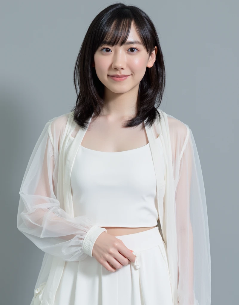 This image、This is a portrait of a slender, petite young woman posing ...