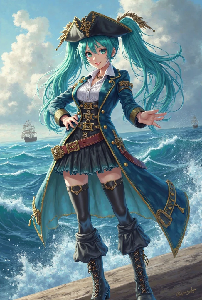 Hatsune miku pirate( anime version) - SeaArt AI
