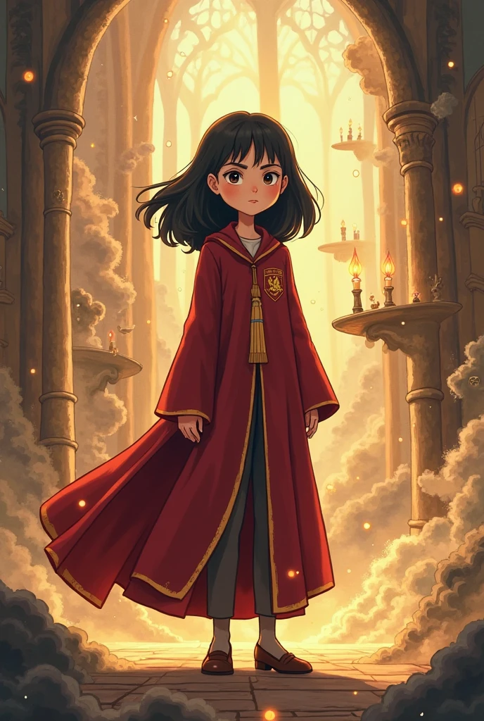 Gryffindor girl harry potter themed no face shown studio ghibli style ...