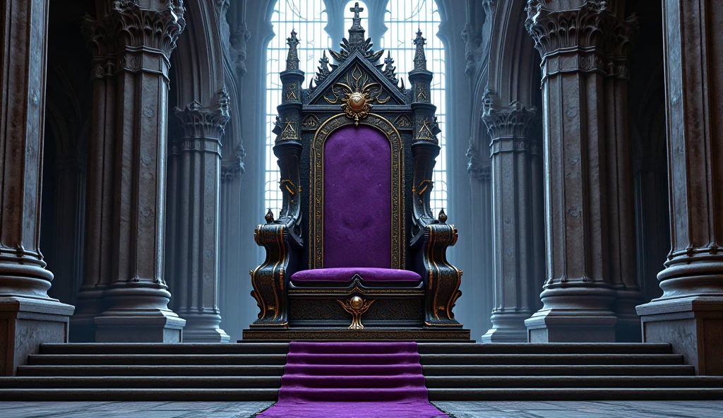 The throne hall of a grim castle, steeped in Gothic aesthetics - SeaArt AI