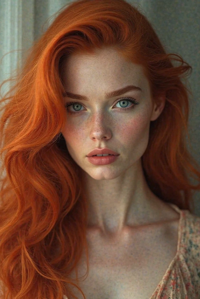 A red-haired woman with big - SeaArt AI