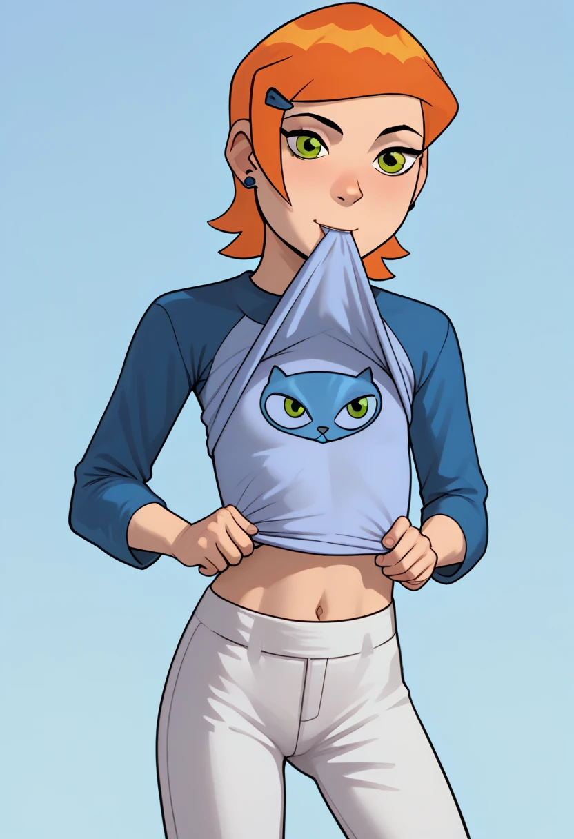 Gwen 1girl, solo, two-tone orange hair, short hair, long hair - SeaArt AI