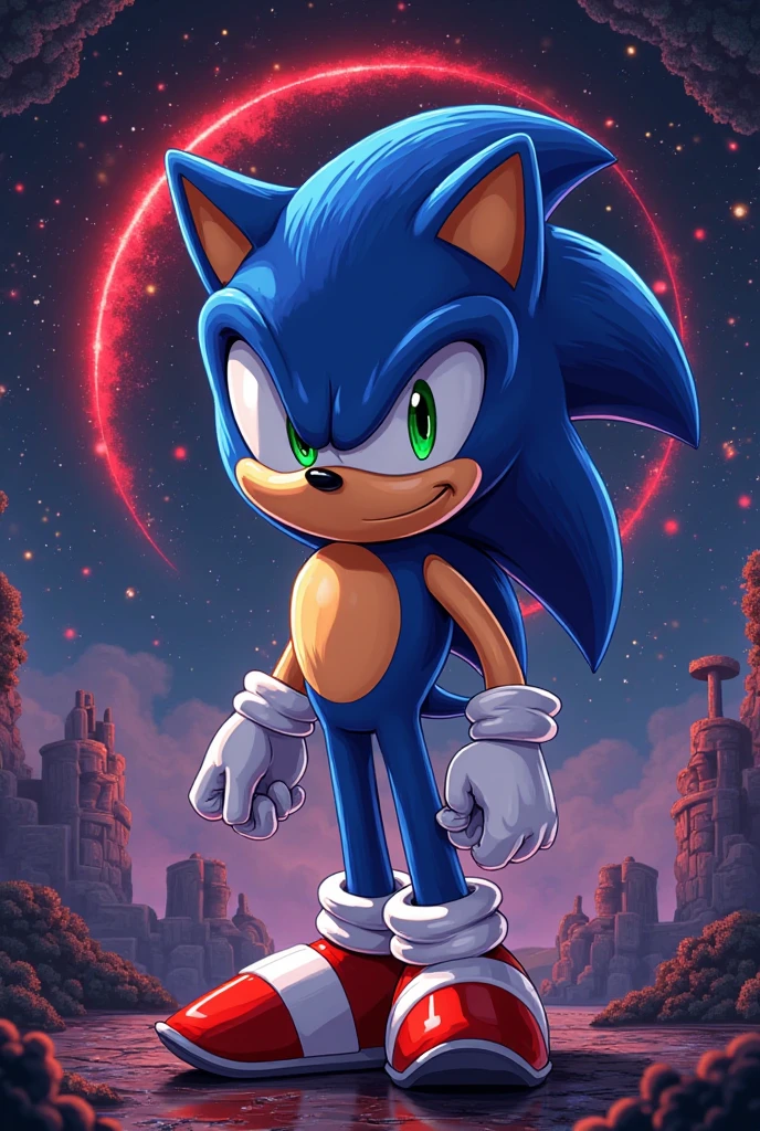Sonic animated series art style stranger things poster - SeaArt AI