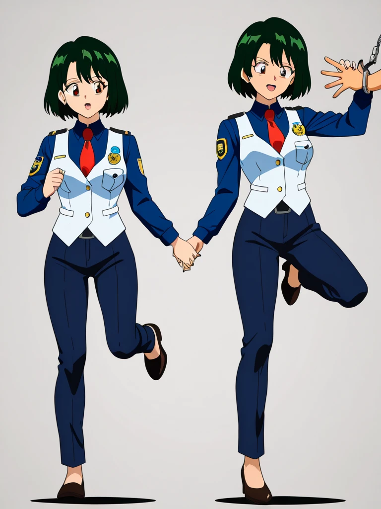 , an anime girl in a, look like a police or security officer - SeaArt AI
