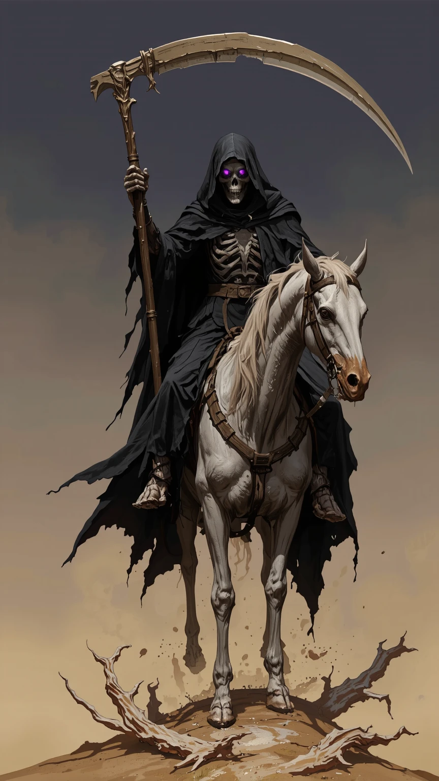 Grim Reaper, Death_(entity), skeletal, skeleton, bony, black robes ...