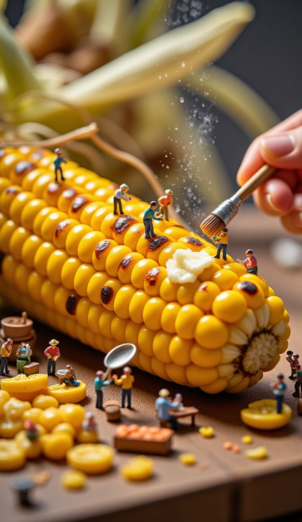 A charming miniature world where tiny figurines are gathered around a ...