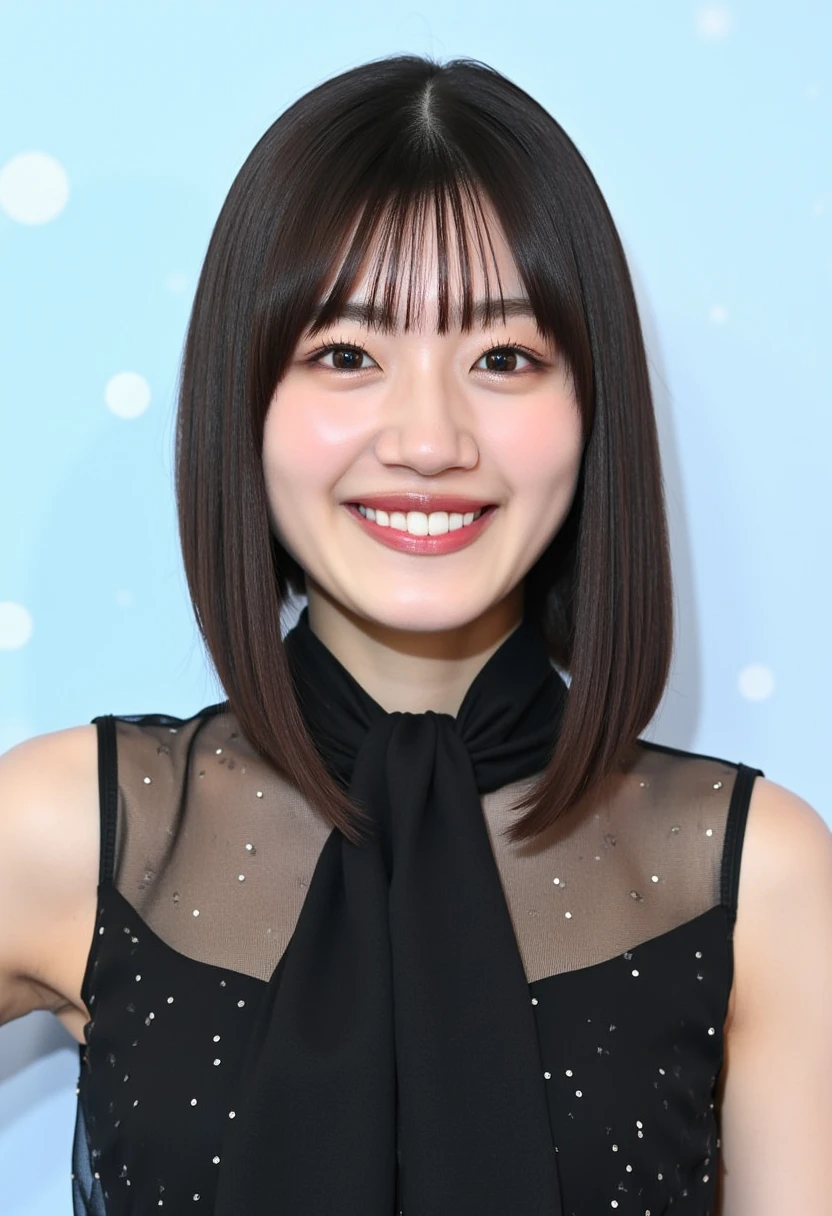 The image is a portrait of a young woman named Mirei with shoulder ...