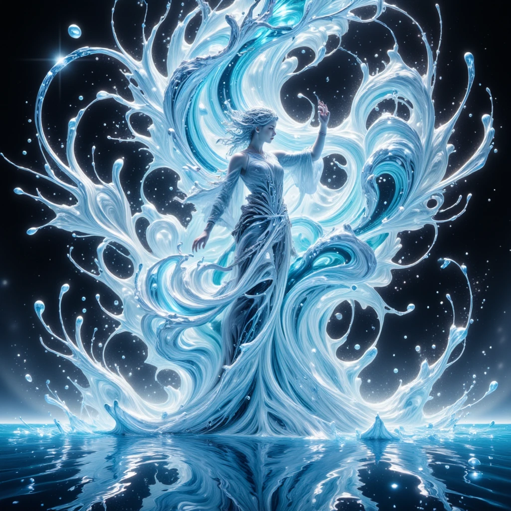 Water magic, water manipulation, elemental control, graceful movements ...