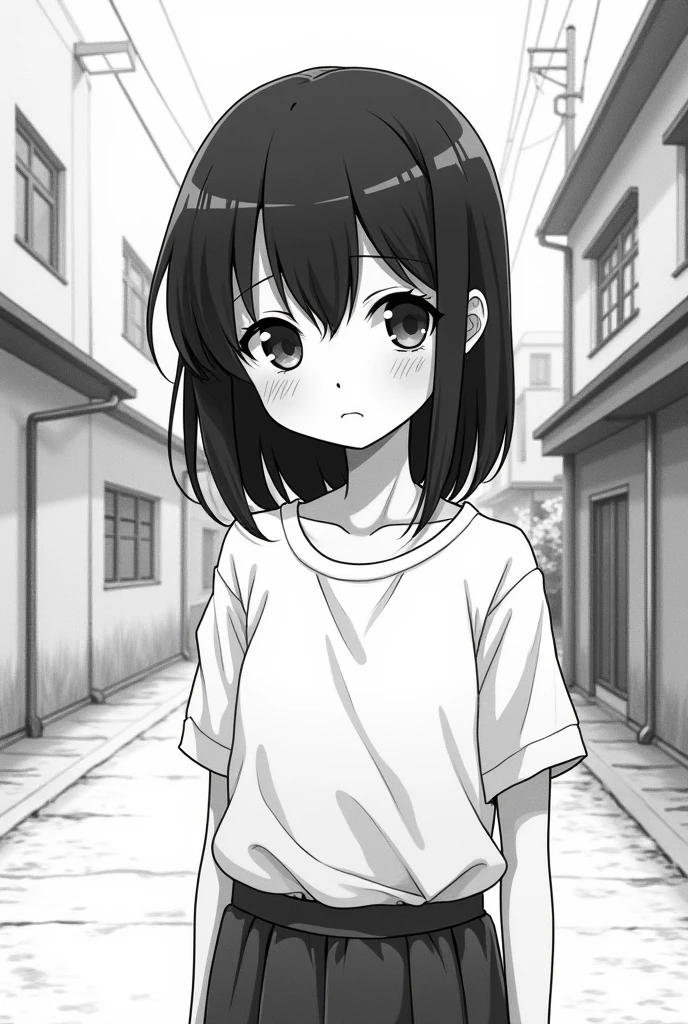 Create image 1 Black and white anime girl living a normal life - SeaArt AI